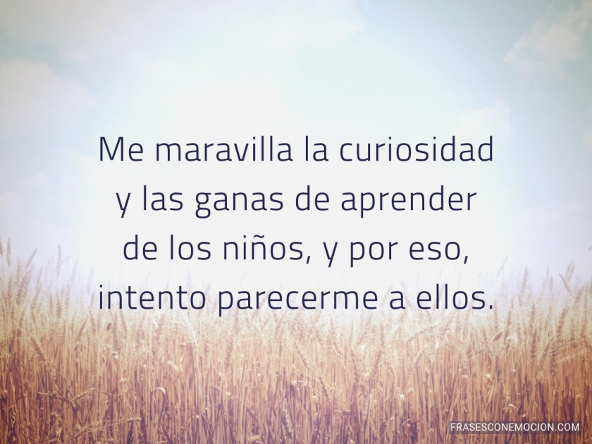 Me maravilla la curiosidad... - Frases con Emoción