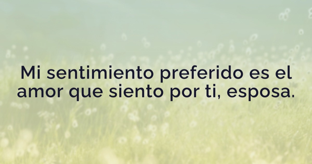 Mi sentimiento preferido es el amor... - Frases con Emoción